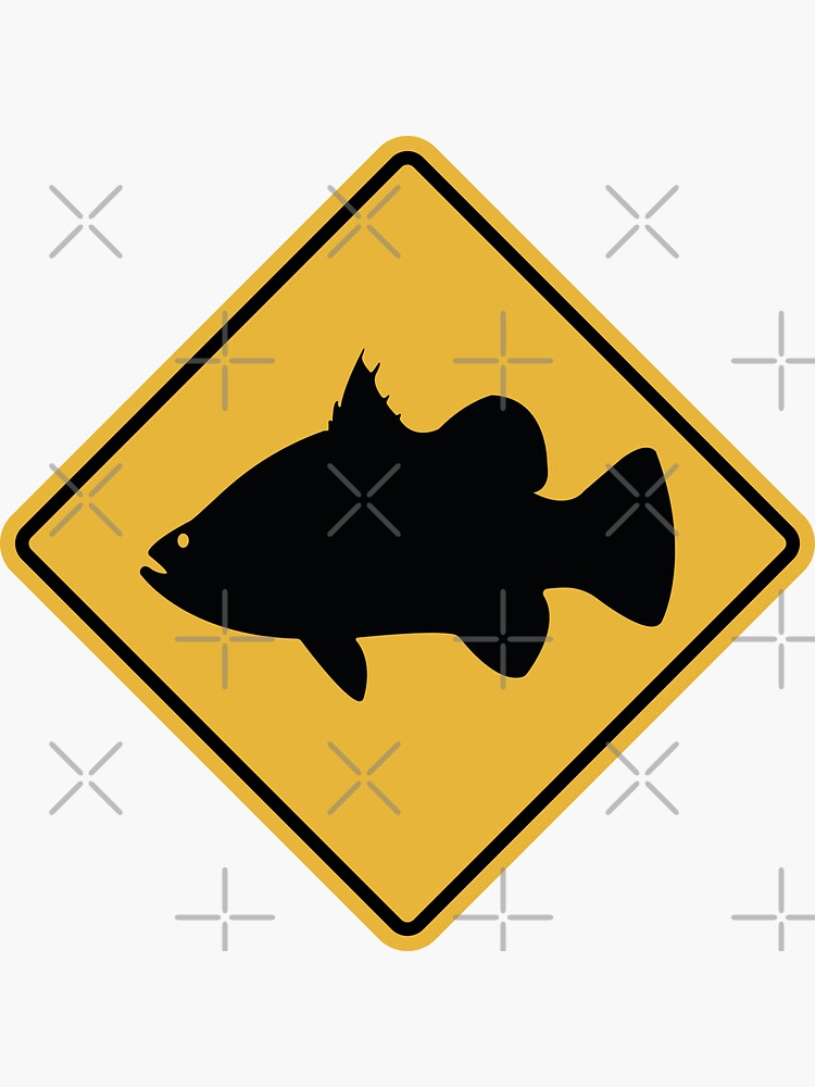 "Barramundi Asian Sea Bass Fish Road Sign" Sticker for Sale by GEEK ...
