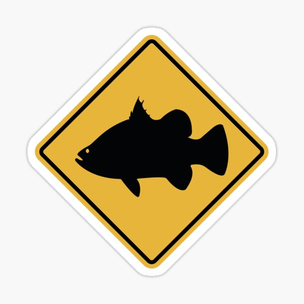 "Barramundi Asian Sea Bass Fish Road Sign" Sticker for Sale by GEEK ...