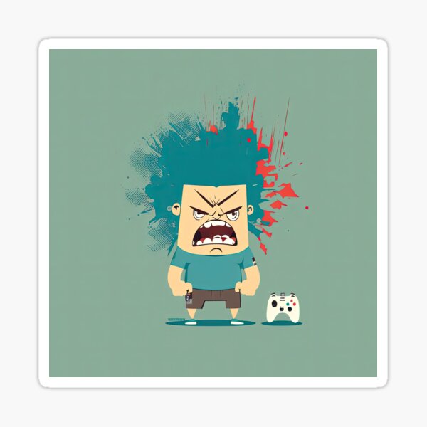 "angry gamer" Sticker for Sale by Chillapy | Redbubble