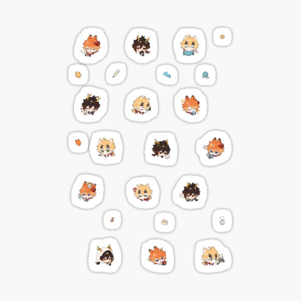 "Genshin Impact Chibi Childe, Zhongli and Thoma" Sticker for Sale by ...