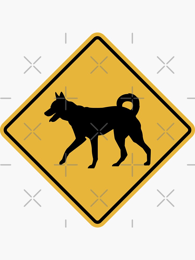 "Dingo Australian Dog Road Sign" Sticker for Sale by GEEK-FACTORY-EU ...