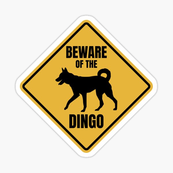 "Dingo Australian Dog Road Sign" Sticker for Sale by GEEK-FACTORY-EU ...