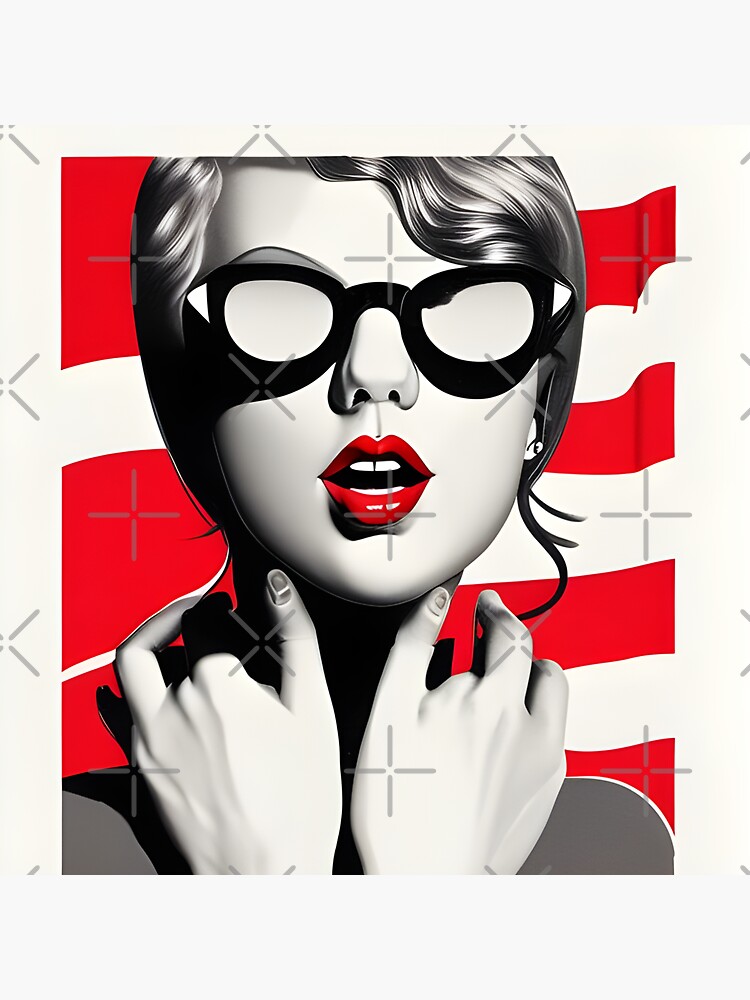 "Vintage Pop Art Girl with Red Lips - Retro Style" Sticker for Sale by ...