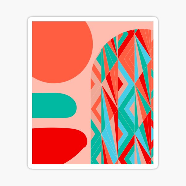 "Retro Bold Orange Mid Century" Sticker for Sale by MaiZephyr | Redbubble