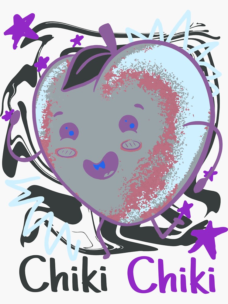 "Chiki Chiki Peach - Grey" Sticker for Sale by ZoomTaDesign | Redbubble