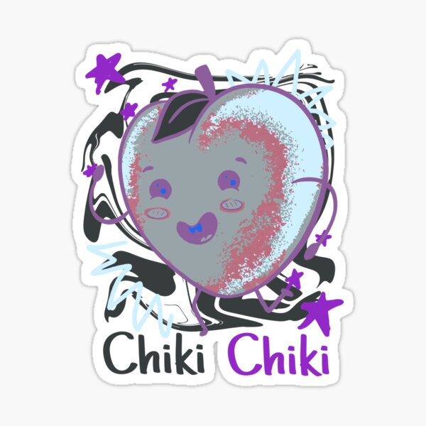 "Chiki Chiki Peach - Grey" Sticker for Sale by ZoomTaDesign | Redbubble