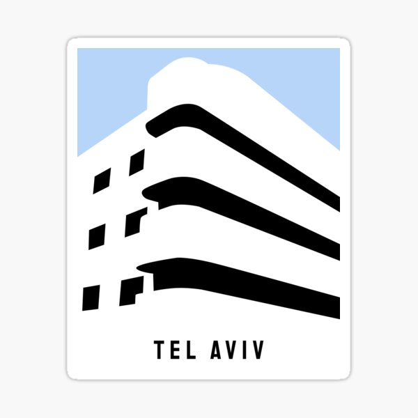 "Tel Aviv Bauhaus Architecture" Sticker for Sale by ahumbleconcept ...