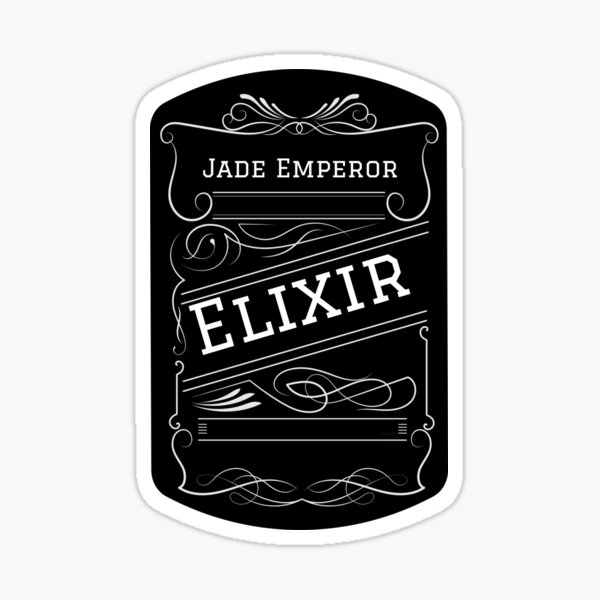"Jade emperor elixir label" Sticker for Sale by dannyjar | Redbubble