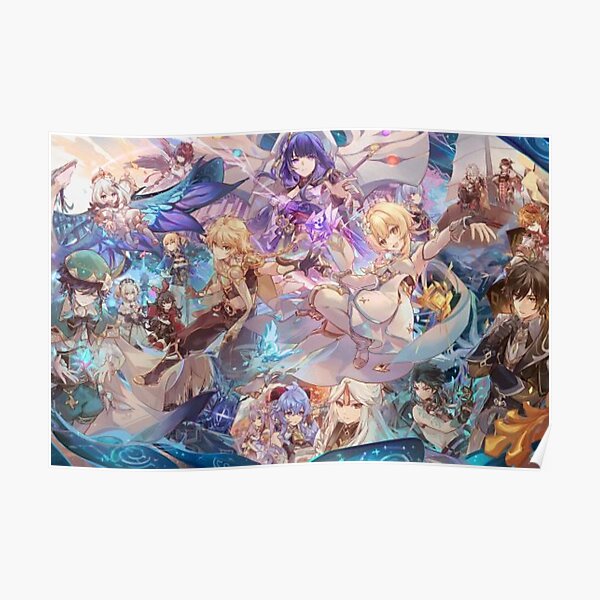 "Genshin Impact - All In One" Poster for Sale by FantasyKings | Redbubble