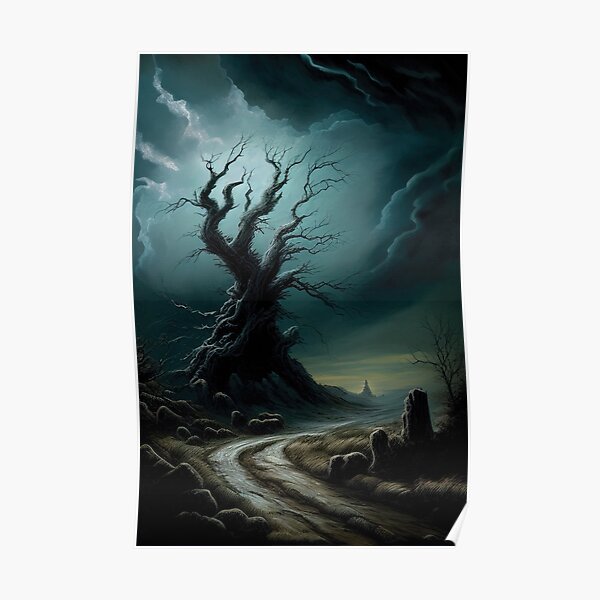 "Surreal ominous dark landscape painting" Poster for Sale by ...