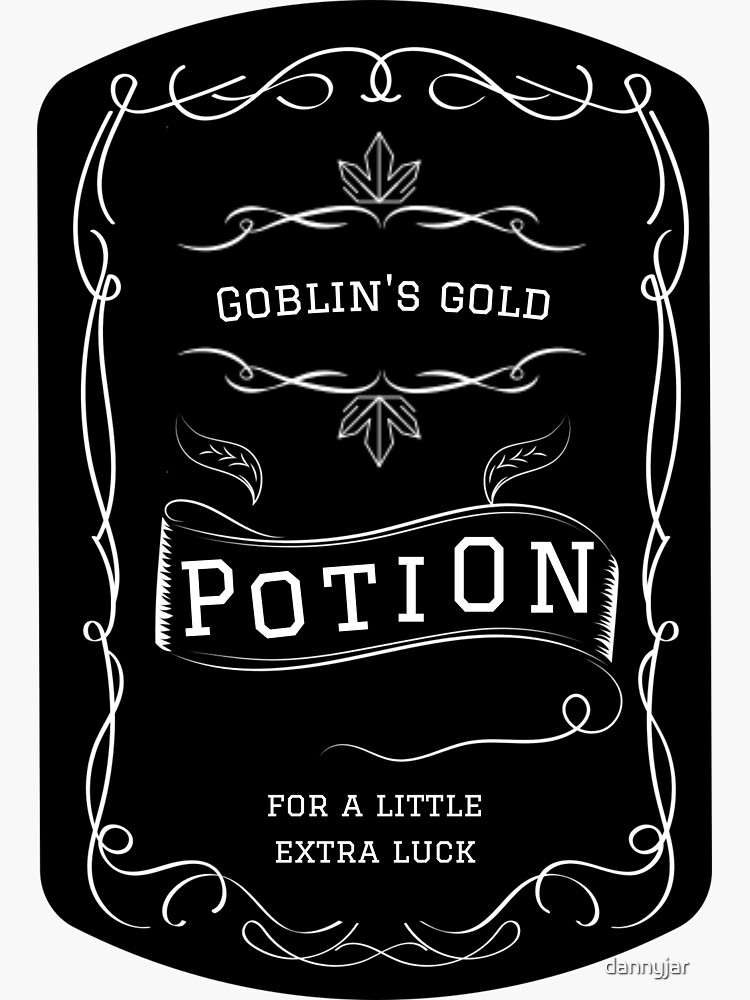 "Goblin Gold vintage potion label" Sticker for Sale by dannyjar | Redbubble