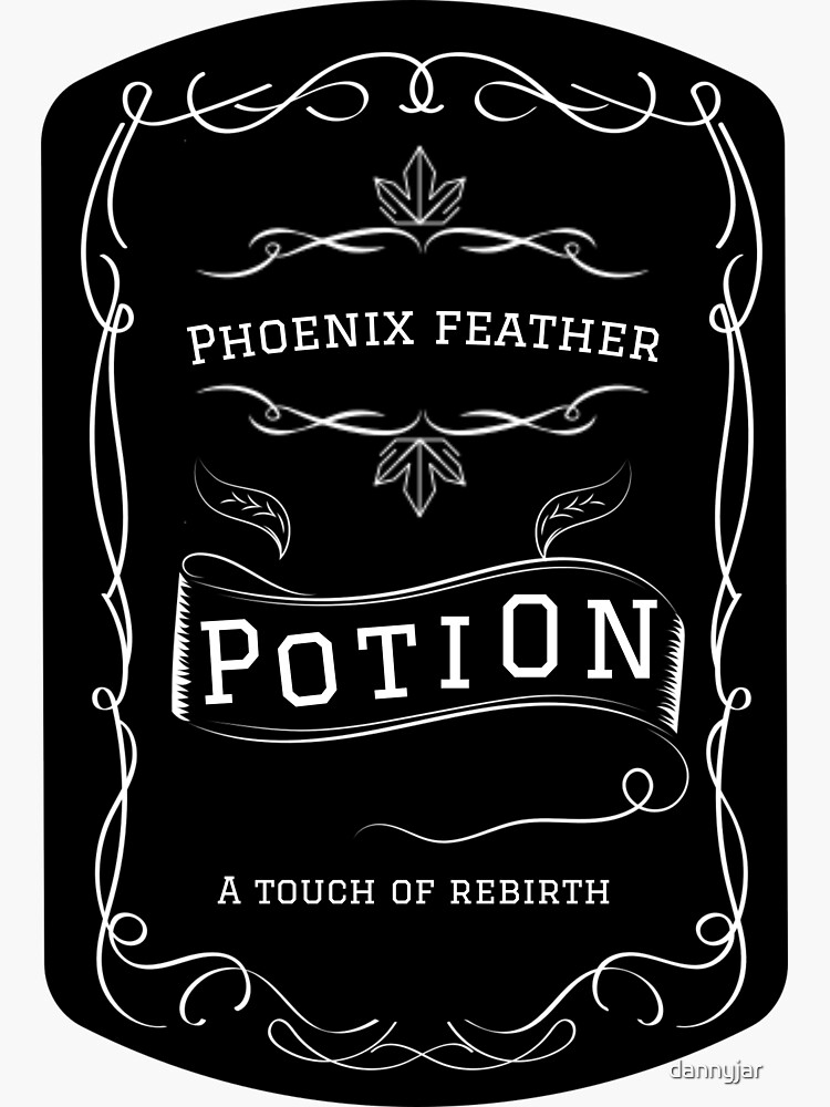 "Phoenix feather vintage potion label" Sticker for Sale by dannyjar ...