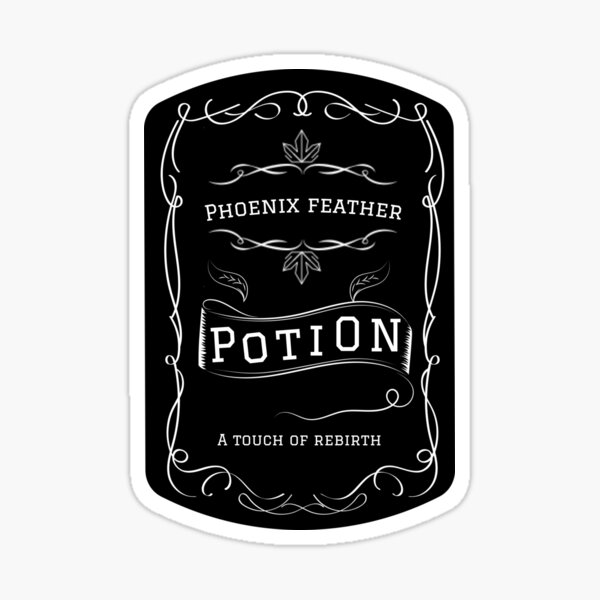 "Phoenix feather vintage potion label" Sticker for Sale by dannyjar ...