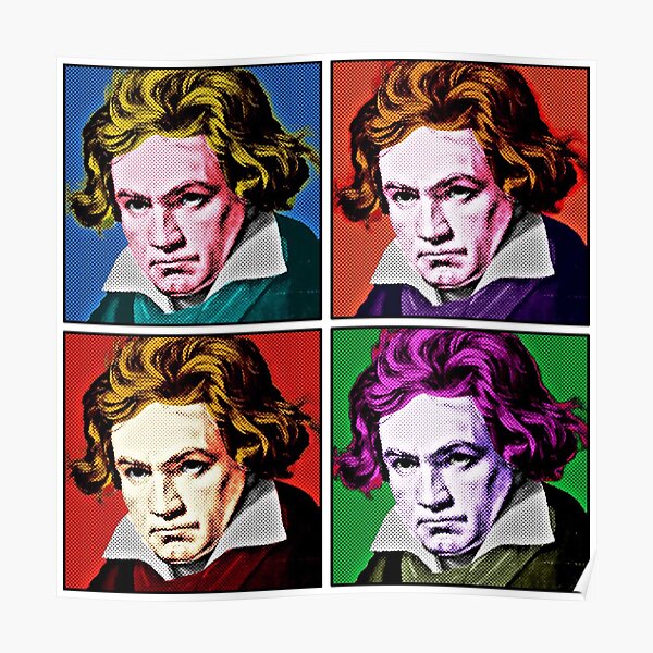 "Ludwig Van Beethoven Pop Art Portrait in 4 Colors " Poster for Sale by ...