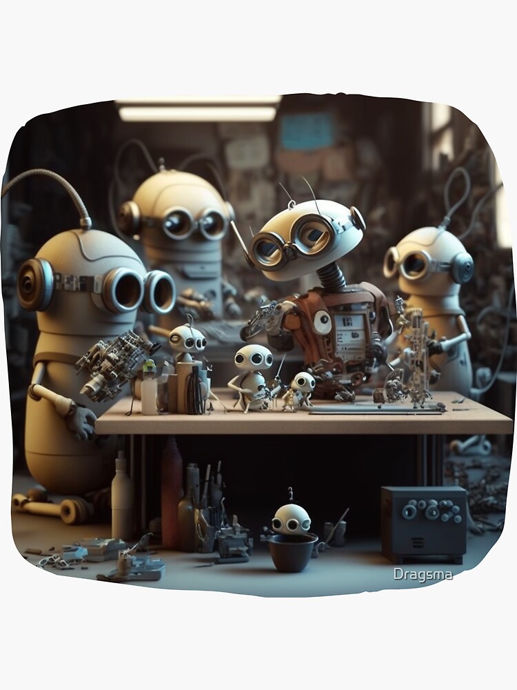 "Robots family cut bot and Transformers sticker" Sticker for Sale by ...