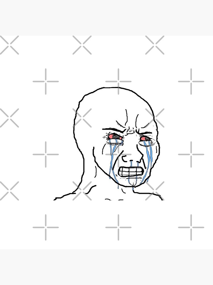 "Crying Meme Wojak" Pin by DreamMeArt | Redbubble