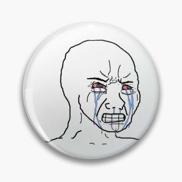 "Crying Meme Wojak" Pin by DreamMeArt | Redbubble