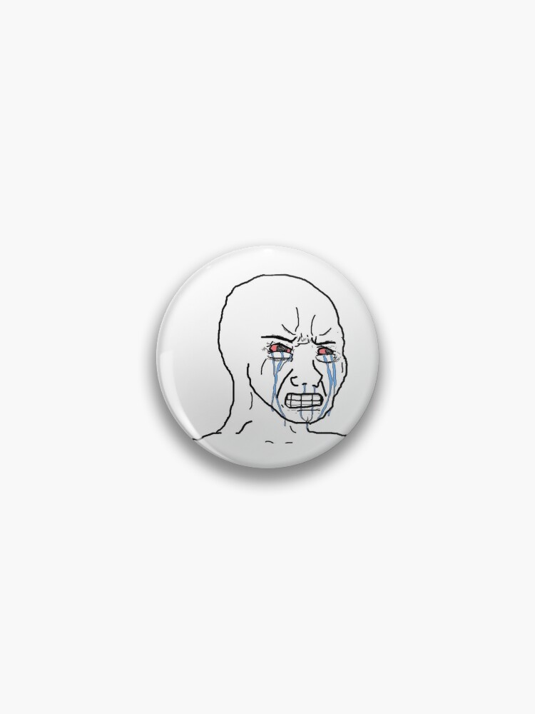 "Crying Meme Wojak" Pin by DreamMeArt | Redbubble