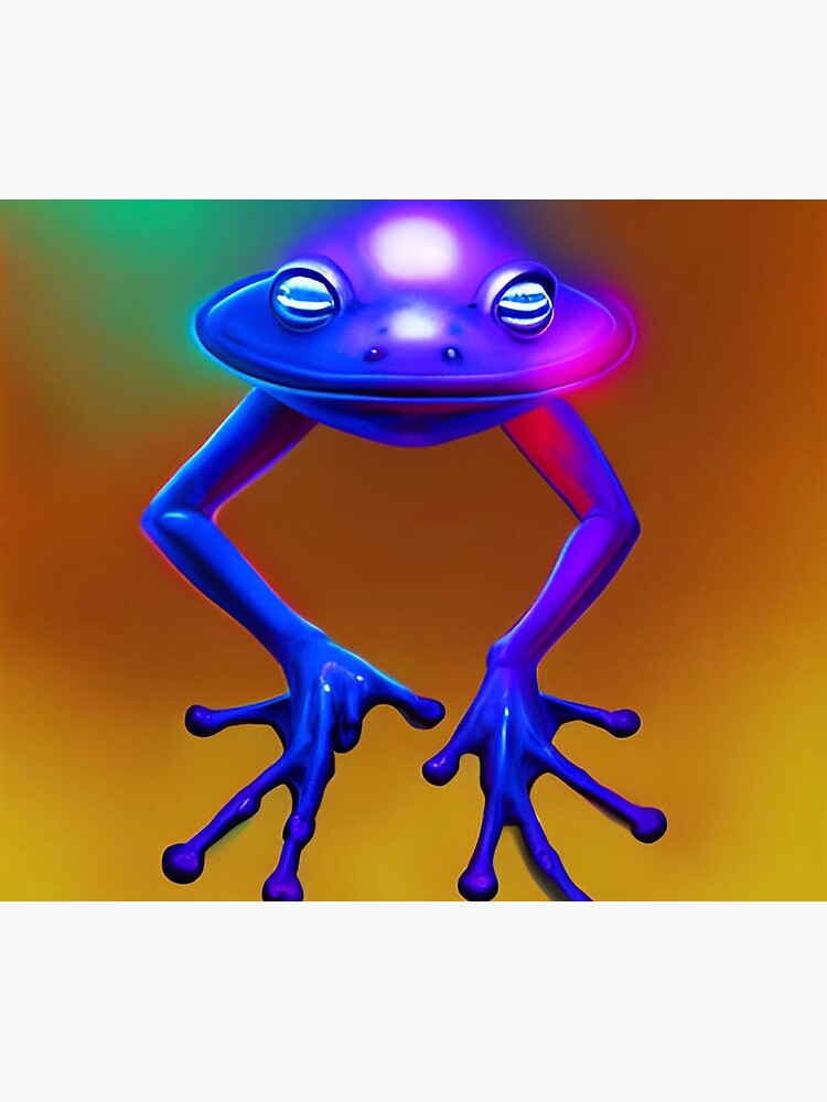 "Neon Alien Frog Mothership." Sticker for Sale by sakamoche | Redbubble