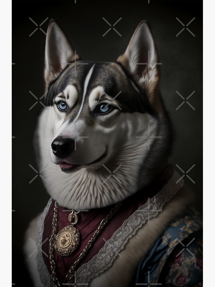 "Hyper Realistic Husky Dog Portrait Royal Renaissance Animal ...