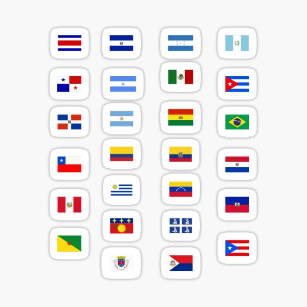 "Latin America Flags" Sticker for Sale by Quetzalita | Redbubble