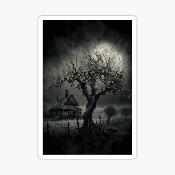 "Old House On The Hill" Sticker for Sale by inoculum-art | Redbubble