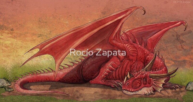 "Sleeping red dragon" by Rocío Zapata | Redbubble