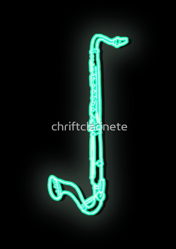"Neon Bass Clarinet" by chriftclarinete | Redbubble