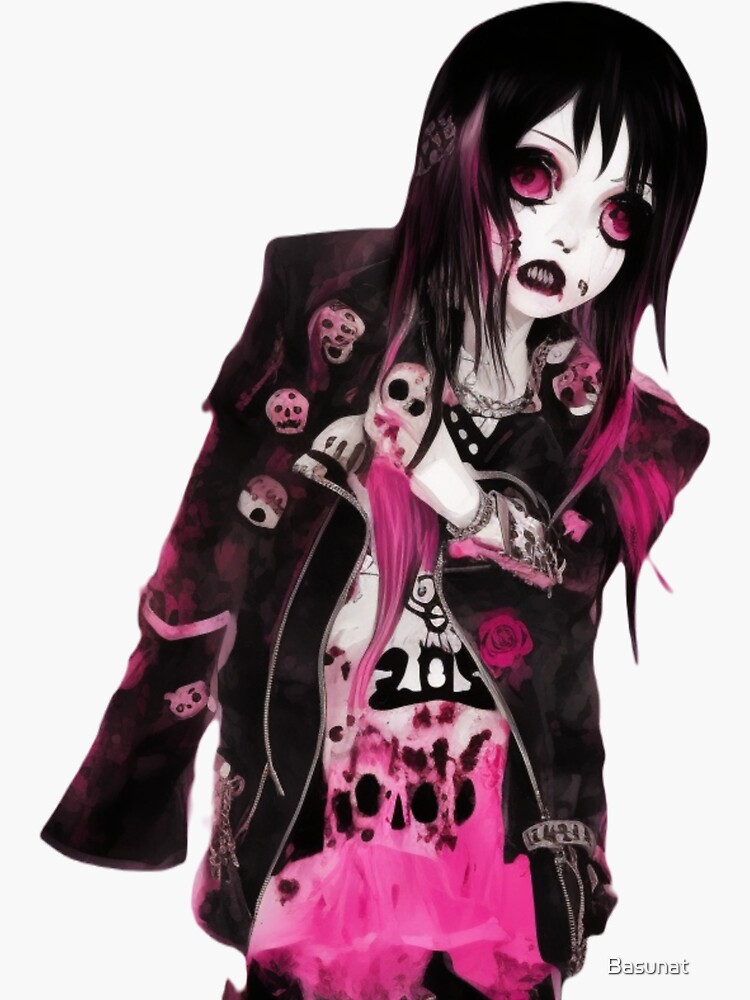 "Anime Emo Zombie Girl" Sticker for Sale by Basunat | Redbubble