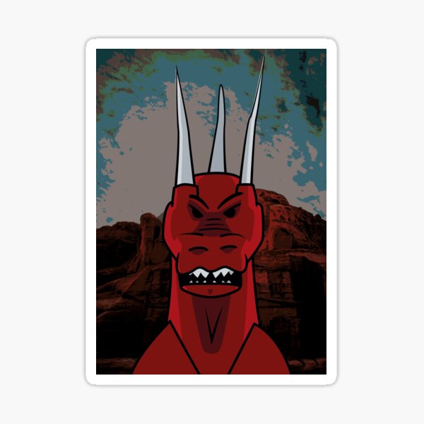 "Red Dragon front view" Sticker for Sale by Albatrots | Redbubble