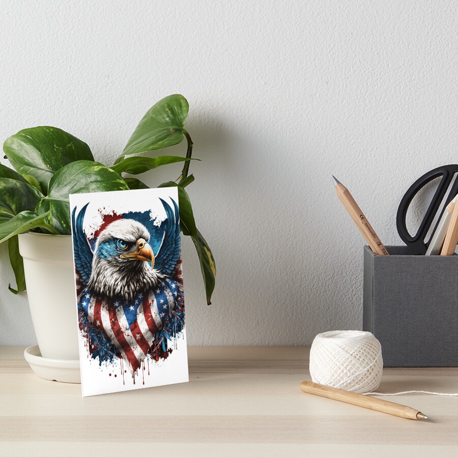 "American bald eagle with patriotic flag" Poster for Sale by ...
