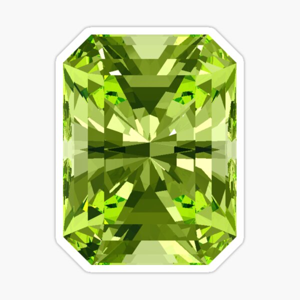 "Emerald Cut Peridot Gemstone" Sticker for Sale by Cbusch | Redbubble