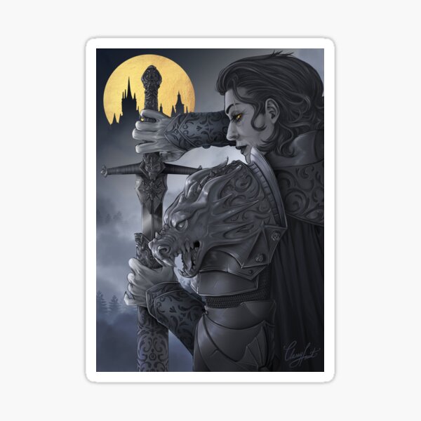 "Dragon Knight Dimitrescu" Sticker for Sale by Classyfruit | Redbubble