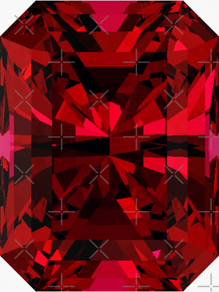 "Emerald Cut Red Ruby Gemstone" Sticker for Sale by Cbusch | Redbubble