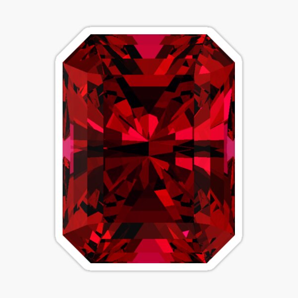 "Emerald Cut Red Ruby Gemstone" Sticker for Sale by Cbusch | Redbubble