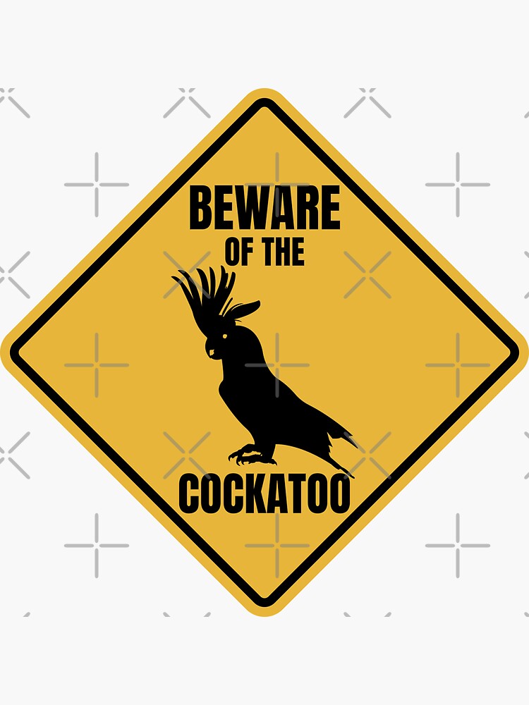 "Cockatoo Parrot Australian Bird Road Sign" Sticker for Sale by GEEK ...