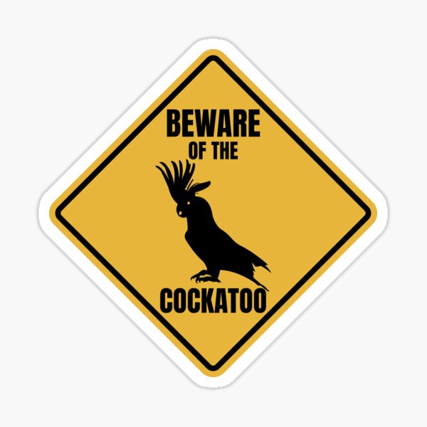 "Cockatoo Parrot Australian Bird Road Sign" Sticker for Sale by GEEK ...