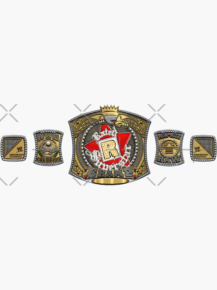 "Championship Wrestling Belt" Sticker for Sale by Saint-Designs77 ...