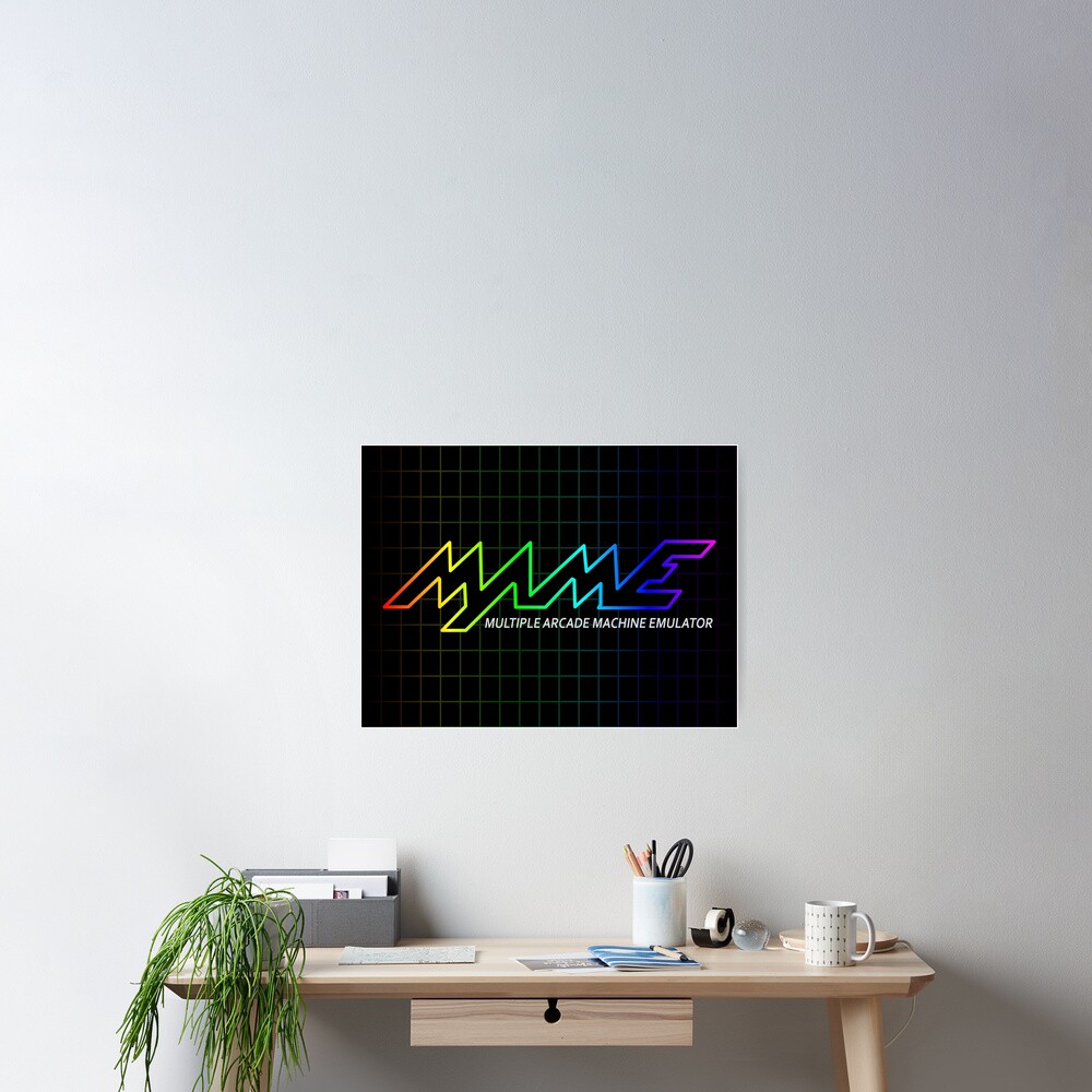 "MAME Multiple Arcade Machine Emulator Multicolor Grid Logo" Poster for ...