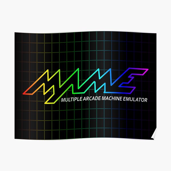 "MAME Multiple Arcade Machine Emulator Multicolor Grid Logo" Poster for ...