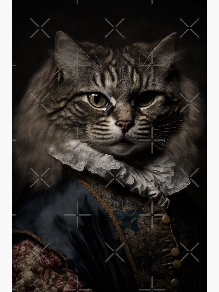 "Hyper Realistic Cat Portrait Royal Renaissance Animal – Photorealism ...