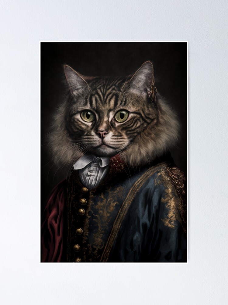 "Hyper Realistic Cat Portrait Royal Renaissance Animal – Photorealism ...
