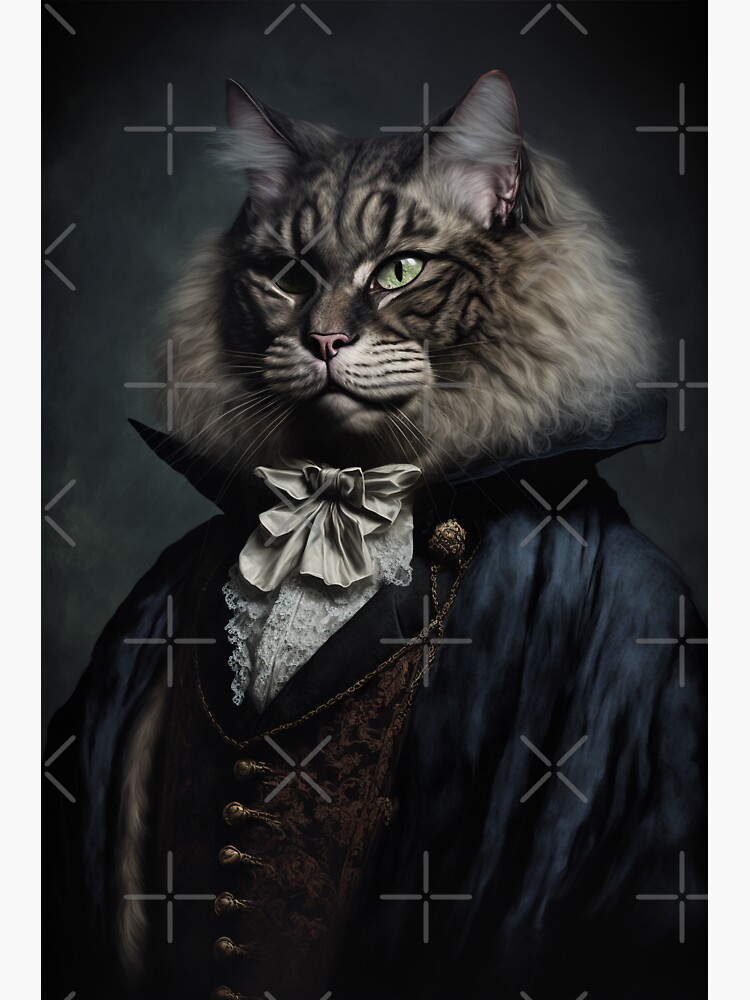 "Hyper Realistic Cat Portrait Royal Renaissance Animal – Photorealism ...