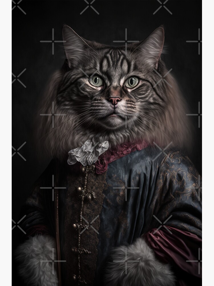 "Hyper Realistic Cat Portrait Royal Renaissance Animal – Photorealism ...