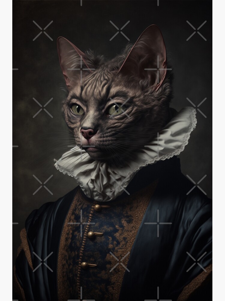 "Hyper Realistic Cat Portrait Royal Renaissance Animal – Photorealism ...
