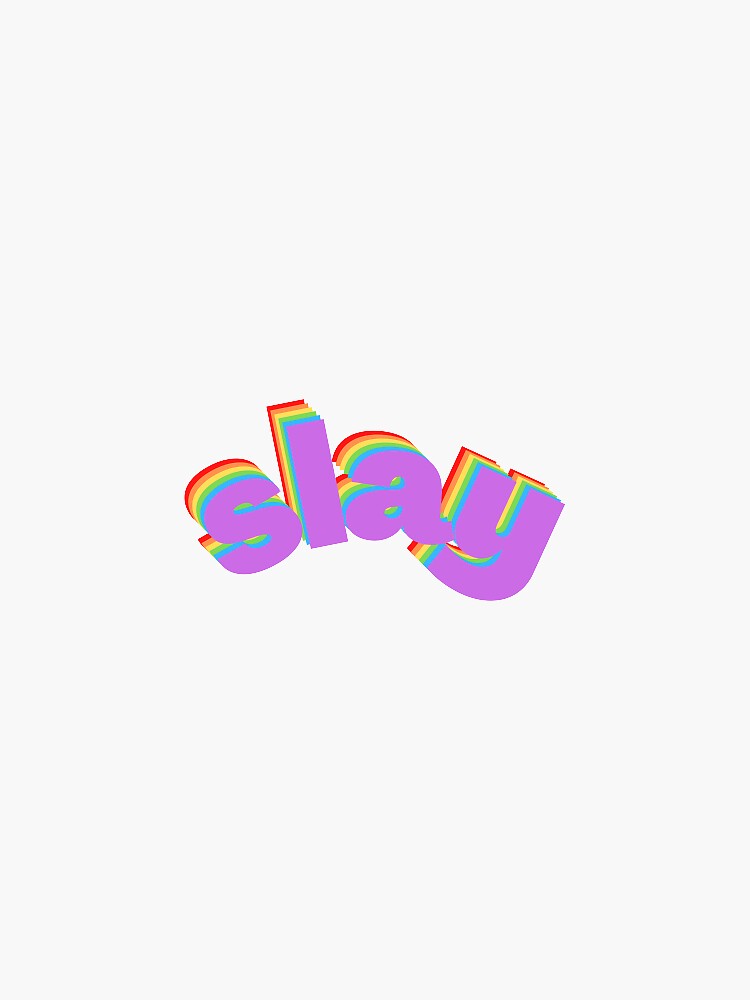 "Rainbow Minimalistic Slay " Sticker for Sale by maxrandomstuff | Redbubble