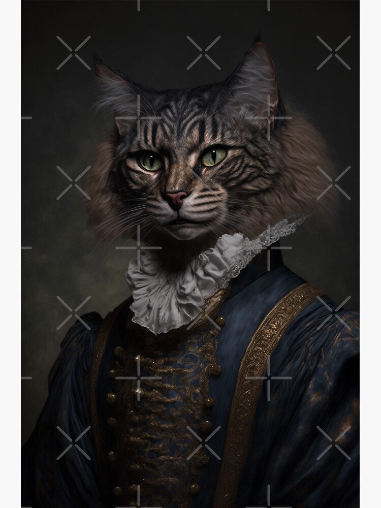 "Hyper Realistic Cat Portrait Royal Renaissance Animal – Photorealism ...