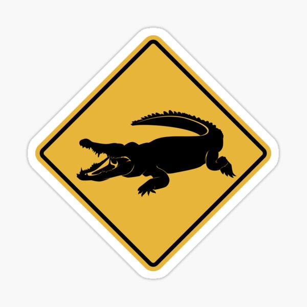 "Saltwater crocodile Road Sign" Sticker for Sale by GEEK-FACTORY-EU ...