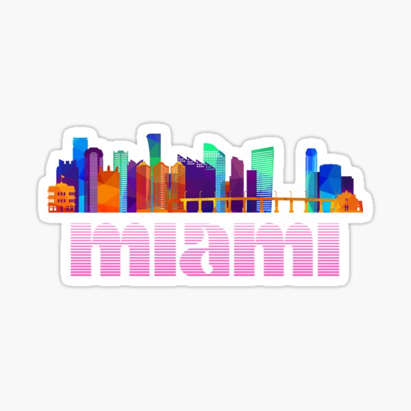 "Miami!" Sticker for Sale by ONELOVEDESIGNS0 | Redbubble