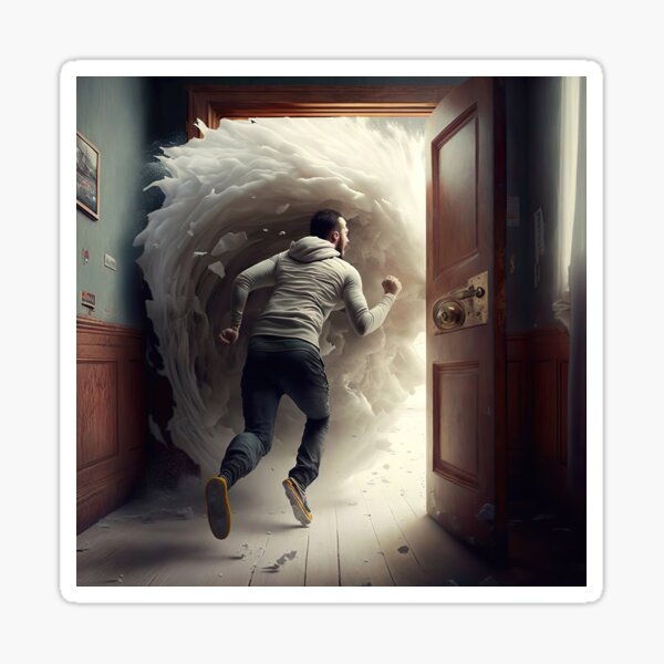 "Run for The Door" Sticker for Sale by WinnieWonka13 | Redbubble